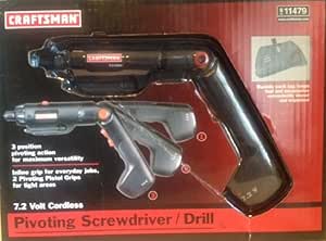 Amazon.com: Craftsman Pivoting Screwdriver / Drill 7.2 Volt Cordless ...