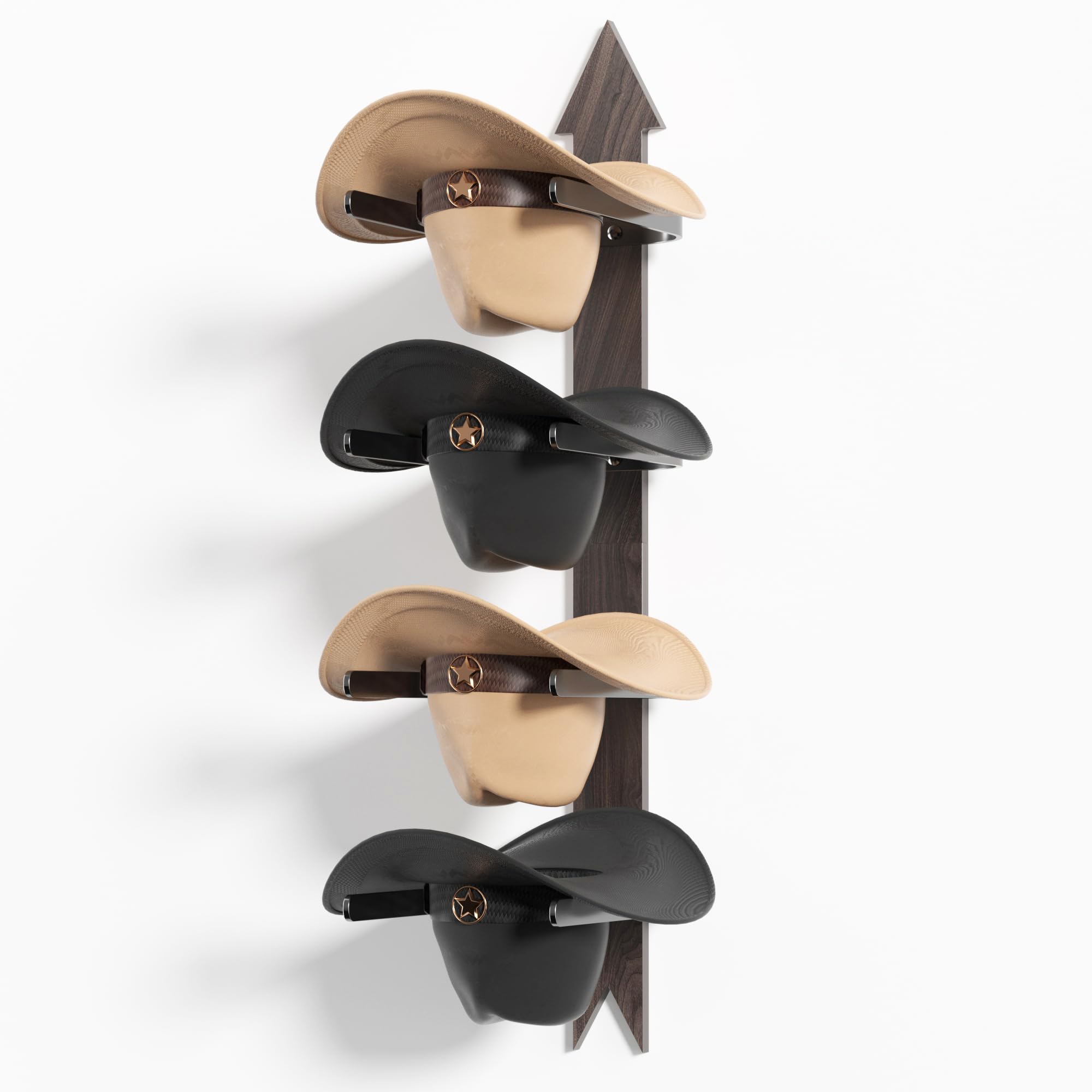 Cowboy Hat Rack for Wall, Cowboy Hat Holder Wall Mount Holds up to 4 ...