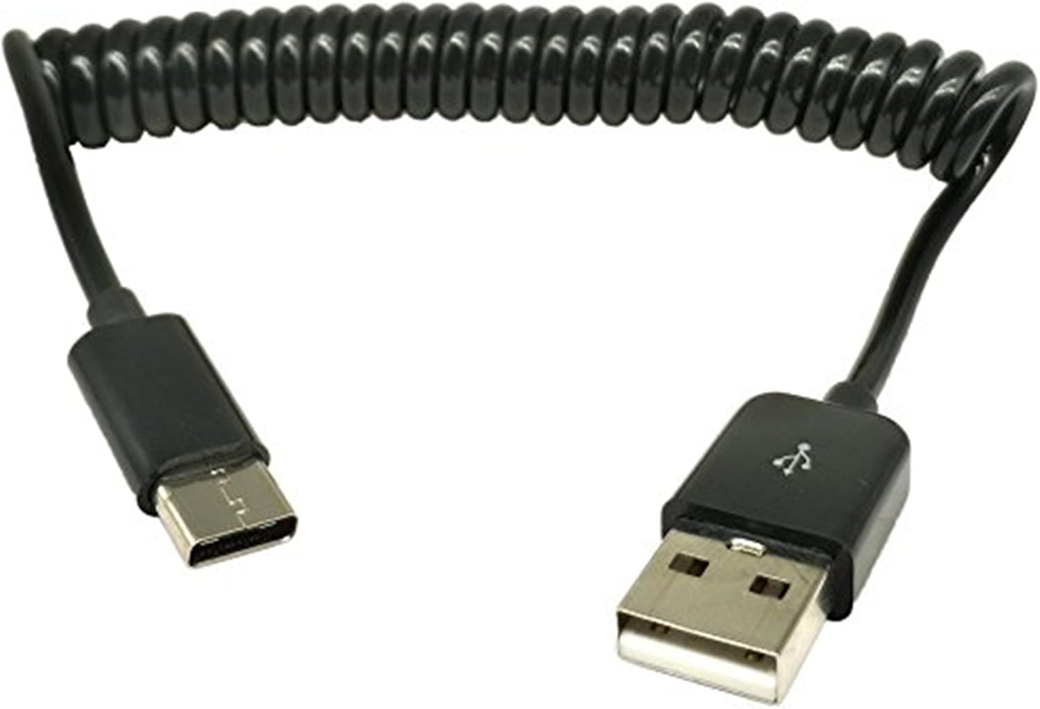 CERRXIAN 3Ft Spring Spiral USB-A 2.0 Male to USB 3.1 Type C Female Data ...