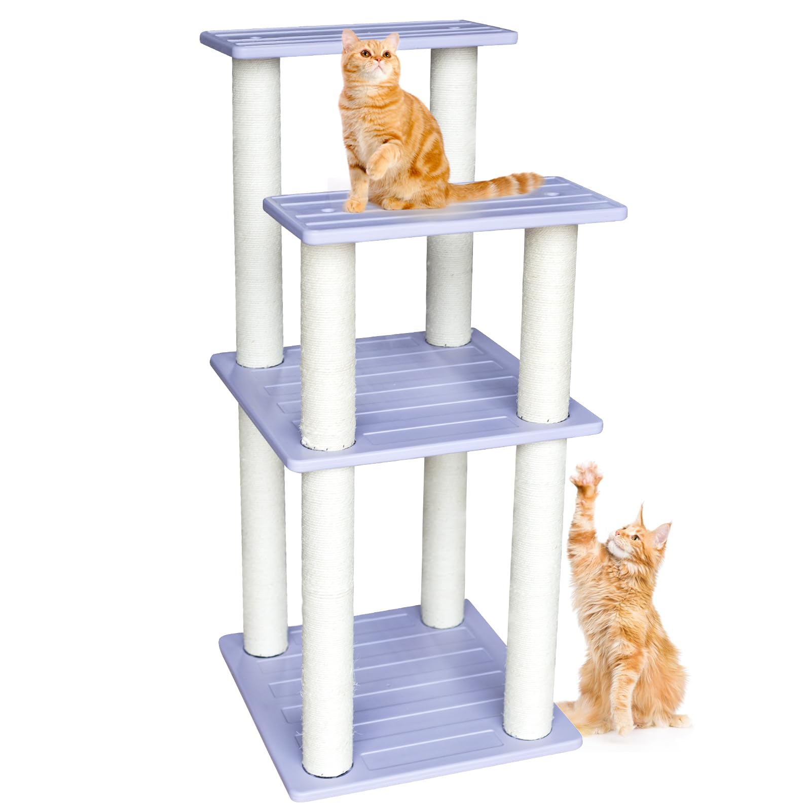 MAOHEGOU 46 Inches Outdoor Cat Tower, Large Multi Level Cat Tree with ...