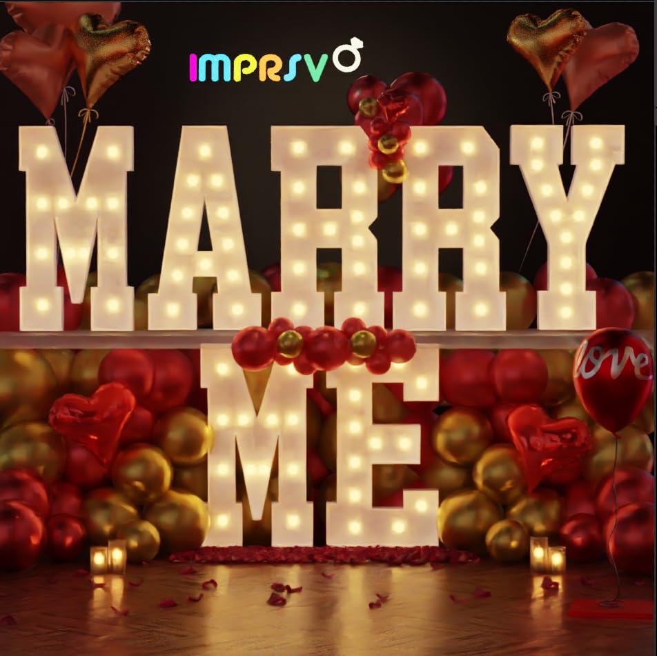 ***ITEM LOOK NEW*** OPEN BOX**imprsv Marry Me Light Up Letters, 4FT ...