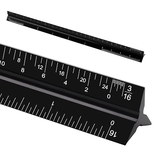 12"Architectural Scale Ruler, Aluminum Scale, Triangular Ruler, Scale ...