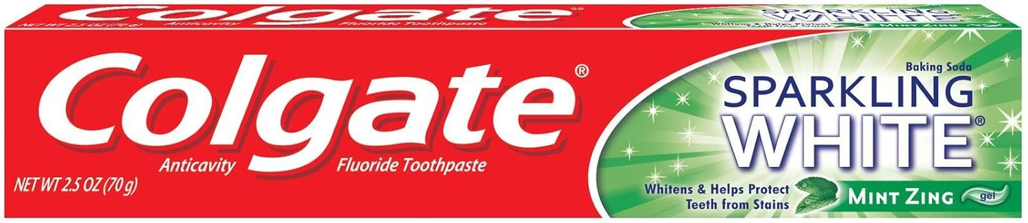 Amazon.com : Colgate Sparkling White Mint Zing Gel Toothpaste, 2.5 ...