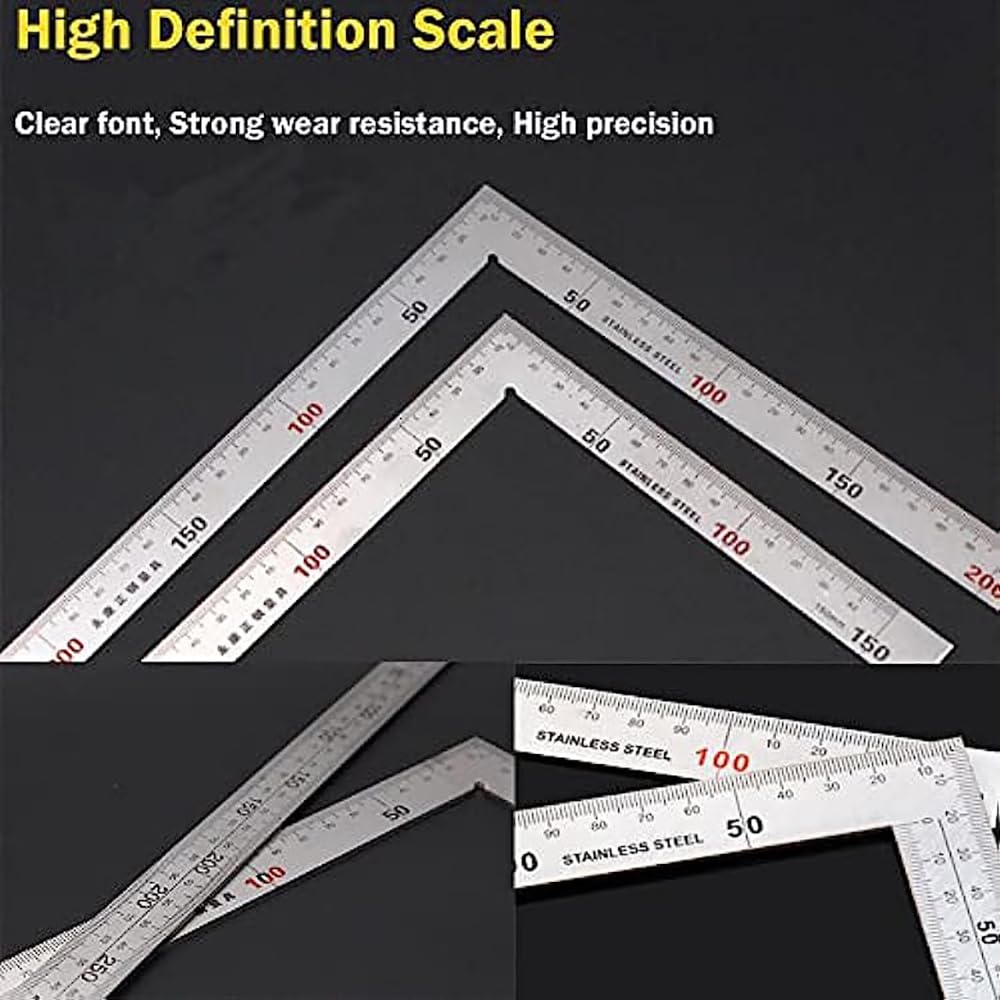 Utoolmart Right Angle Ruler, 90 Degree L Shape Ruler, Framing Square ...
