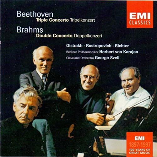 Beethoven Triple Concerto & Brahms Double Concerto by Oistrakh, Rostropovich, Richter, Karajan ...