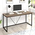 Amazon.com: FOLUBAN Industrial Computer Desk, Rustic Wood and Metal ...