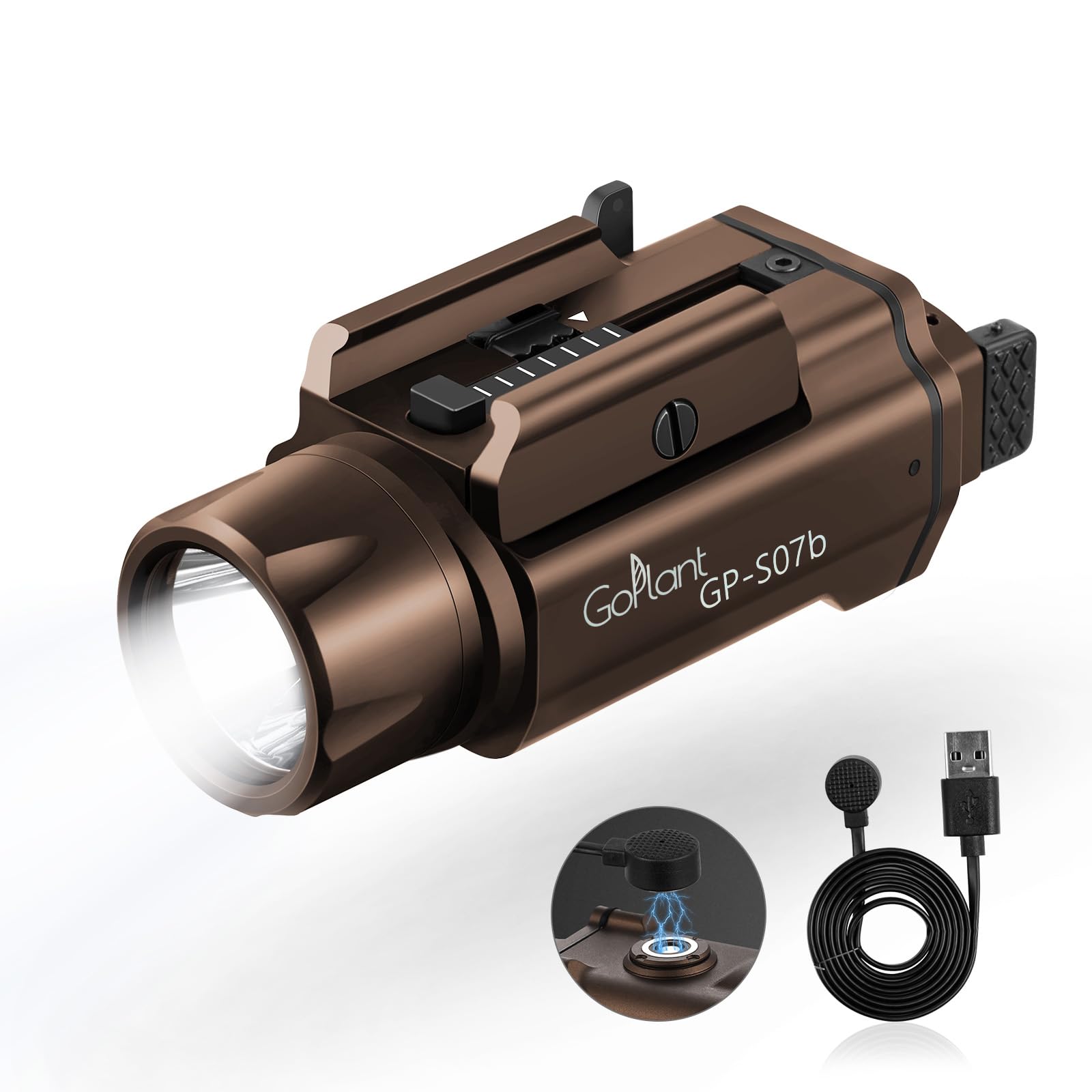 2500 Lumens Weapon Light Flashlight, Only Rechargeable LED White Light ...