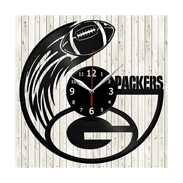 Green Bay Packers Vinyl Record Wall Clock Decor Handmade Unique Design ...