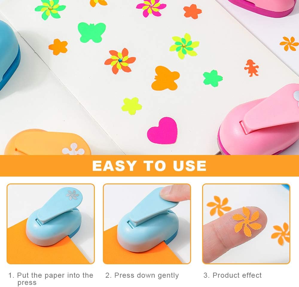 Gwotfy Craft Punch Set, 3 Pieces Handmade Hole Puncher Paper Craft ...