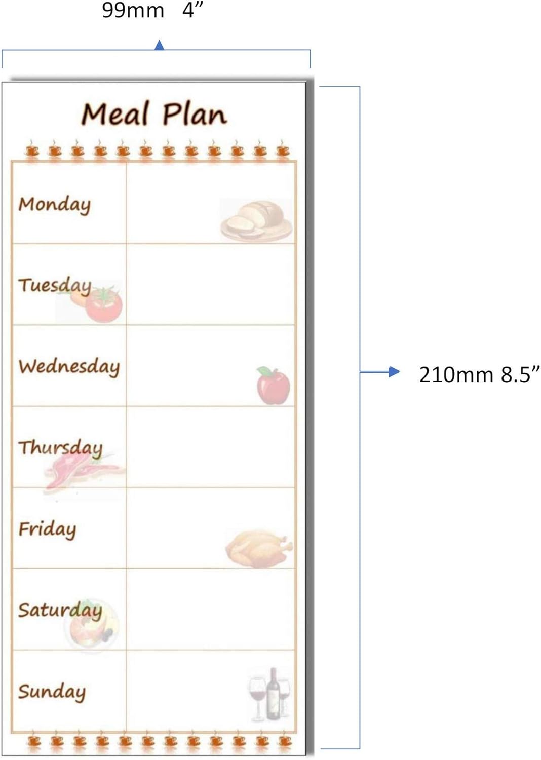 Meal Plan & Shopping Magnetic Stick on Fridge List Bundle Food to Shop ...