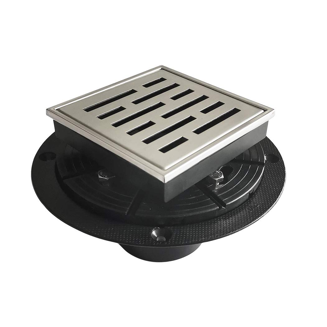 Neodrain Square Shower Drain, 4 inch Stainless Steel 304 Grate and PVC ...