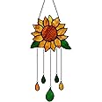Amazon.com: HAOSUM Sunflower Stained Glass Window Hanging,Sunflower ...
