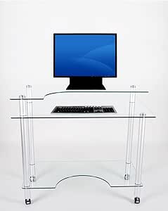 Amazon.com: Tempered Glass Computer Desk (Clear Glass) (30" H x 43" W x ...