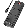 Amazon.com: Power Strip Surge Protector - ALESTOR 10 Feet Extension ...