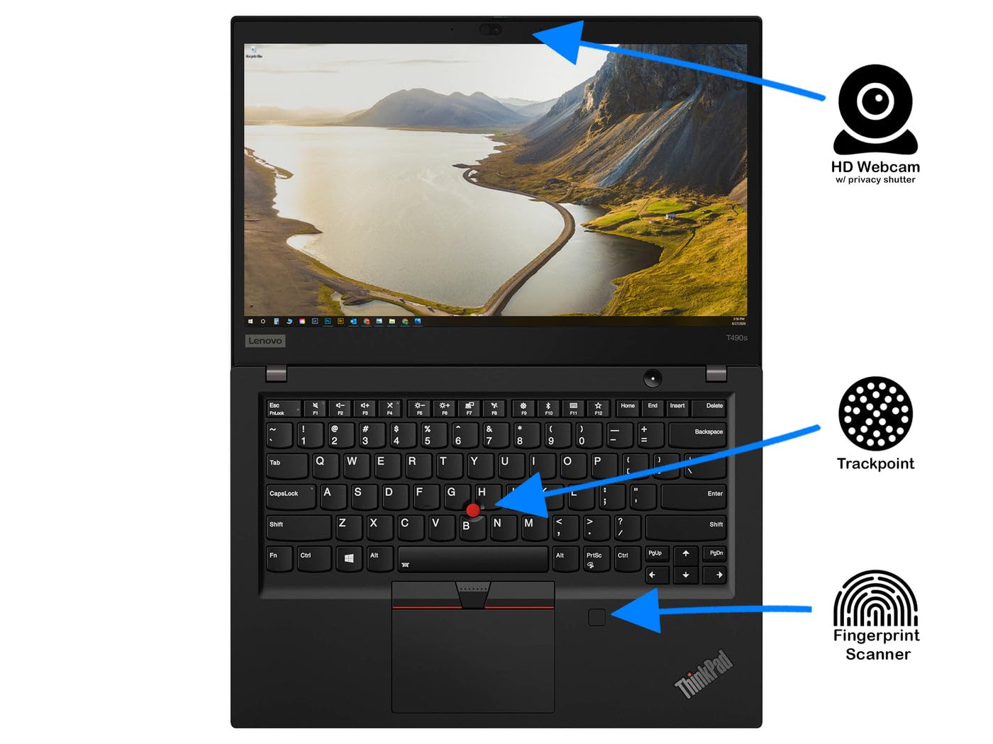 Mua Lenovo ThinkPad T490s 14.0'' FHD Laptop, Intel Quad-Core i7-8665U ...