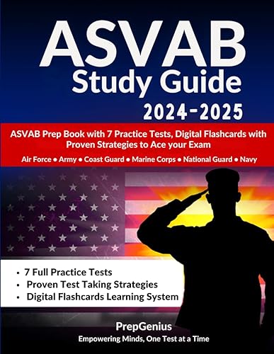 ASVAB Study Guide 2024-2025: ASVAB Prep Book with 7 Practice Tests ...