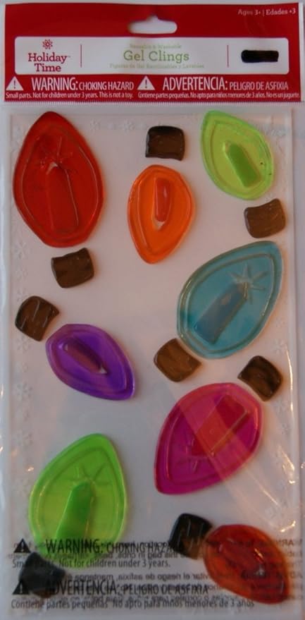 Amazon.com: Holiday Time Gel Window Clings - Christmas Lights: Home ...