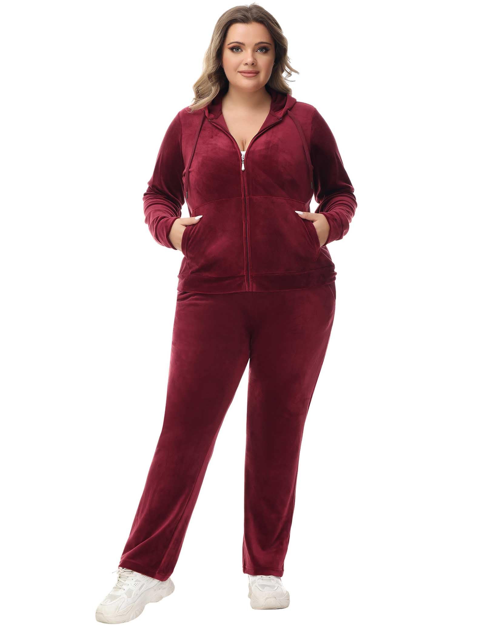 ROYAL MATRIX Womens Plus Size Velour Tracksuit 1X-6X 2 Pieces Velour ...