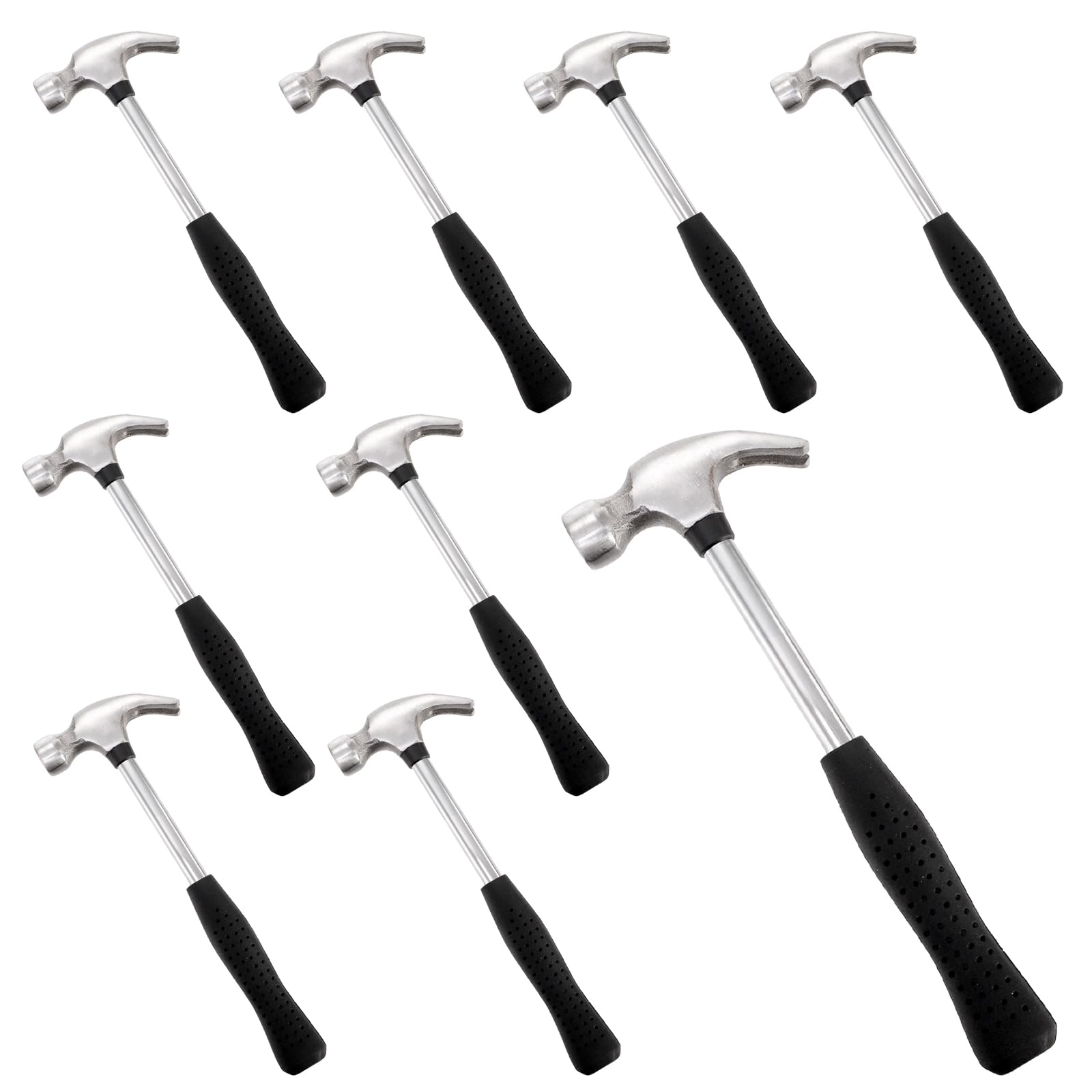 Mezchi 8 Pack 8 Oz Small Claw Hammer Set, Mini Hammer with Non-Slip ...