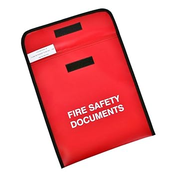 Fire Safety Document Holder A4 Pouch - Fire Retardant Fabric BS 7837: ...