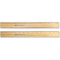 Amazon.com : Westcott Wood Ruler with Double Metal Edge, 18" : Office ...
