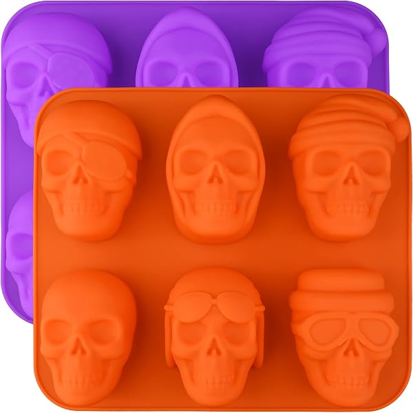 Halloween Cake Mold Skull Baking Mold - Skeleton Head Silicone Tray For ...