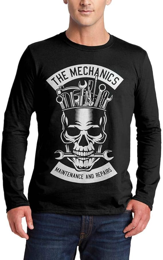 The Mechanics Retro Mens Long Sleeve T-Shirt : Amazon.co.uk: Clothing