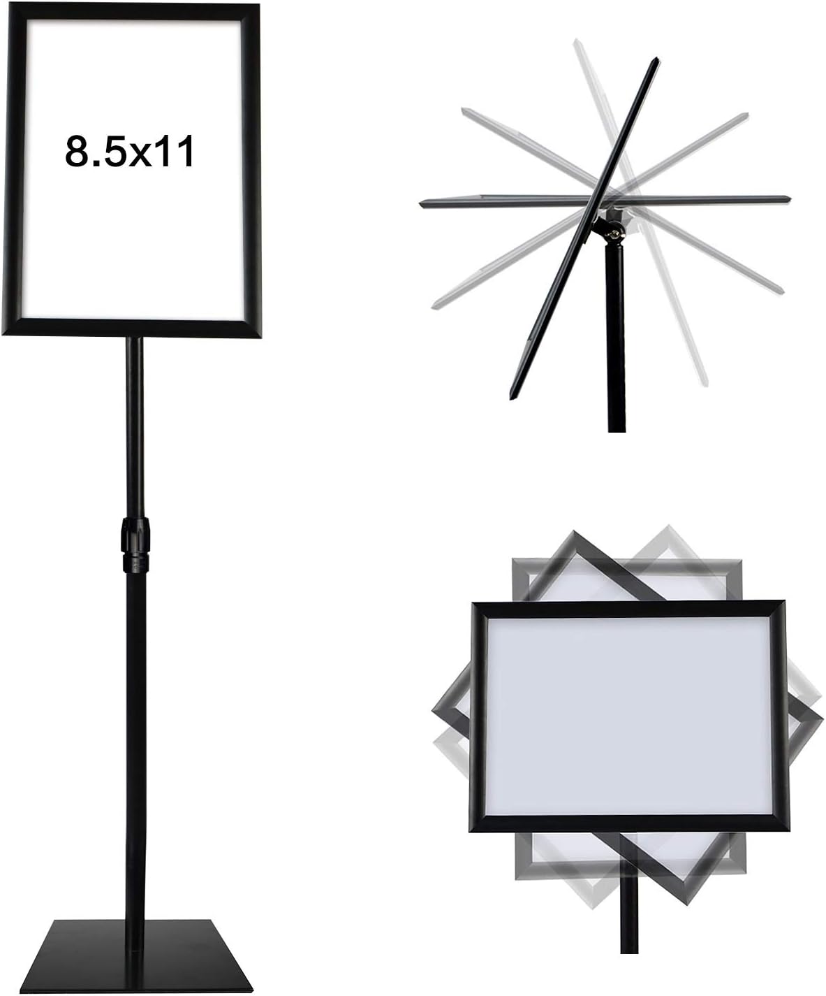 T-SIGN Adjustable Heavy Duty Pedestal Poster Stand, Square Steel Base ...