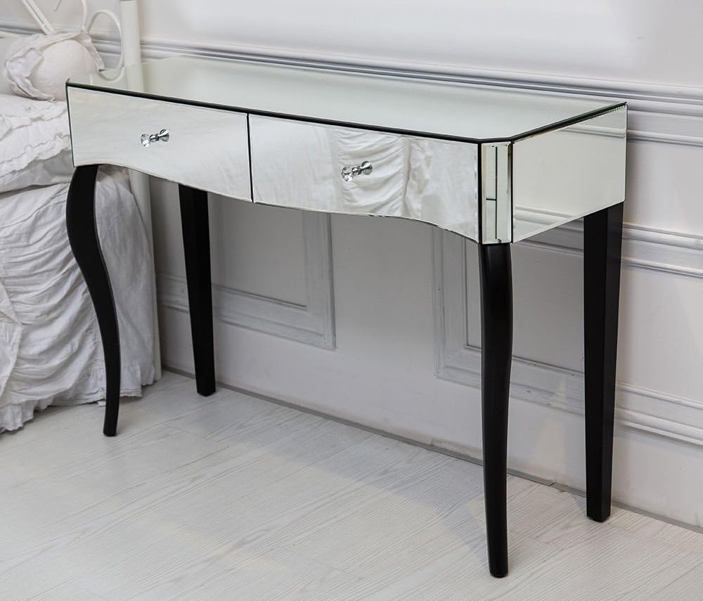 Black Venetian Mirrored Glass Dressing Table - Perfect Tables For Any ...