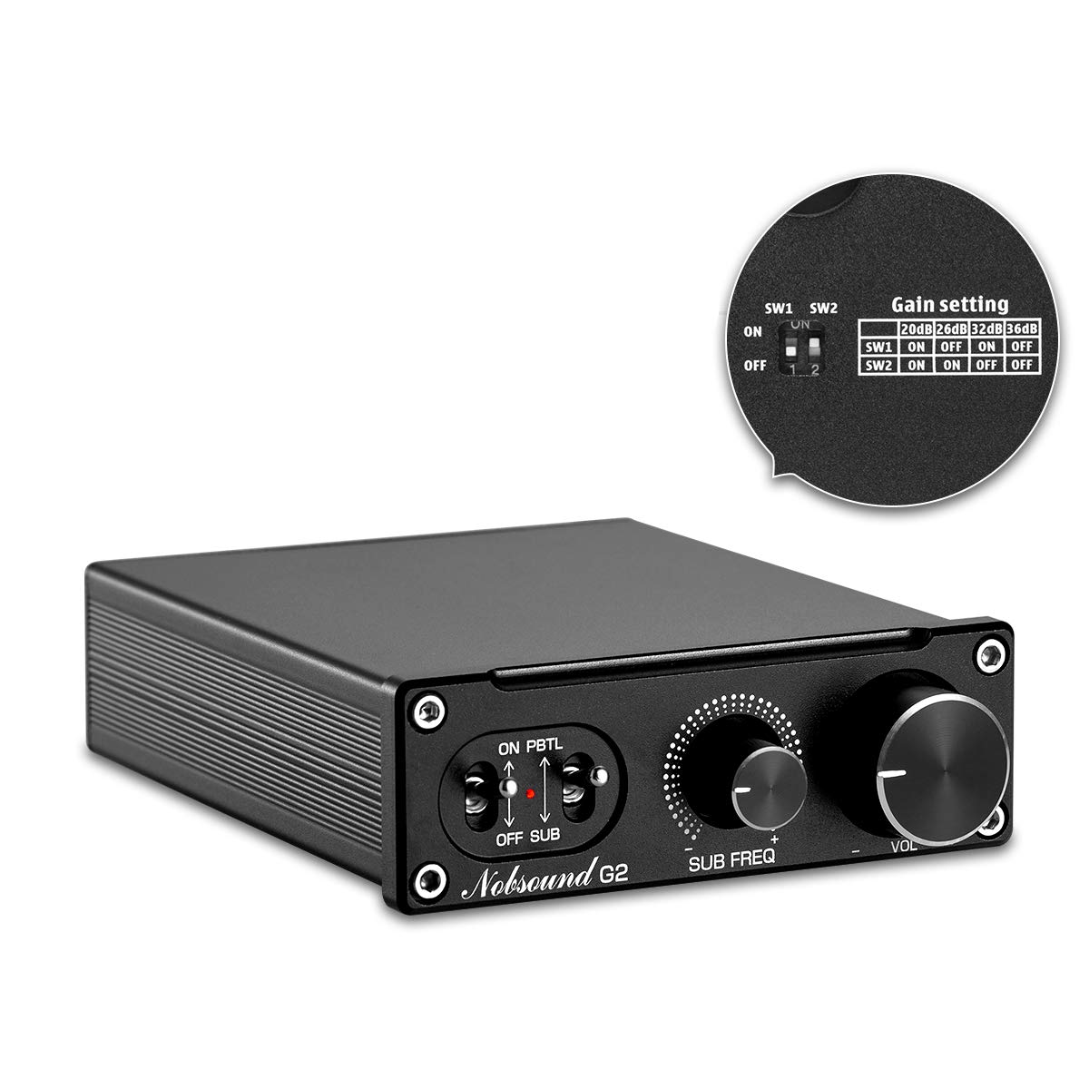PBTL/BTL Bridge 100W Mini Sub Amp for Home Theater Nobsound G2 ...