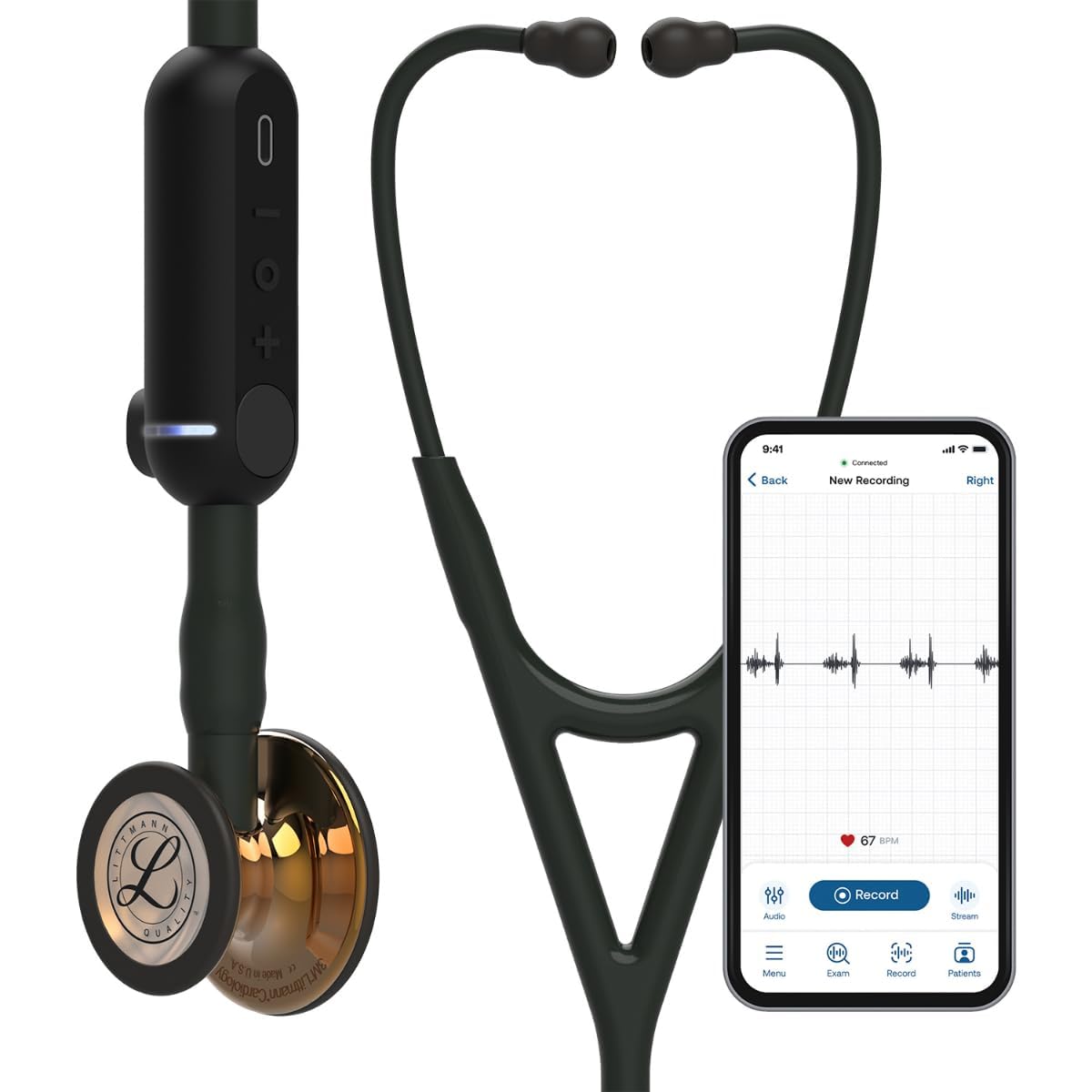 3M Littmann CORE Digital Stethoscope, Our Most Advanced Stethoscope Yet, Up To 40x Amplification ...