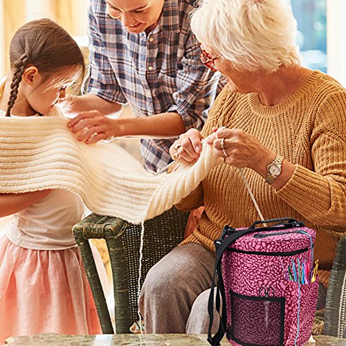 Large Yarn Storage Bag Cylinder Wool Storage Bag Yarn Organizer with ...