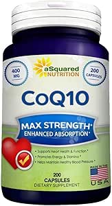 Pure CoQ10 (400mg Max Strength, 200 Capsules) - High Absorption ...