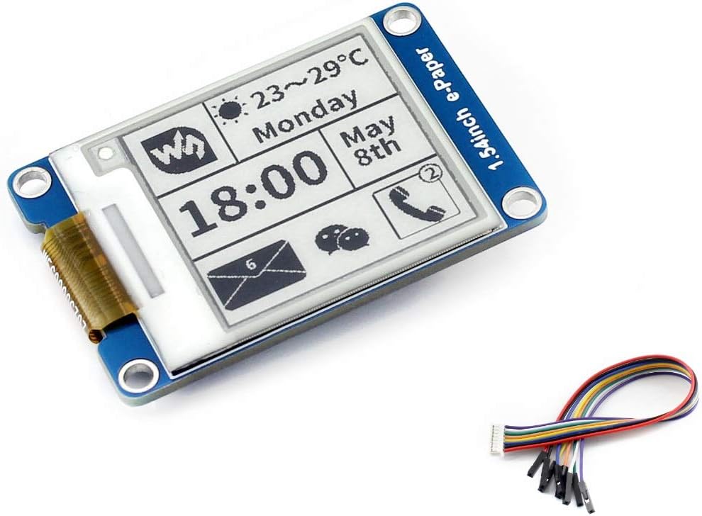 1.54inch E-paper Display Module 200×200 Resolution 3.3V/5V Two-Color E-ink Display epaper Screen ...