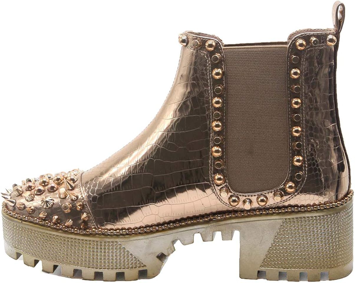 Amazon.com | Cape Robbin Spiky Combat Ankle Boots for Women, Platform ...