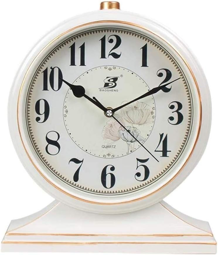 FQDS Retro Reloj de Escritorio de fácil Lectura silenciosa de Cuarzo ...