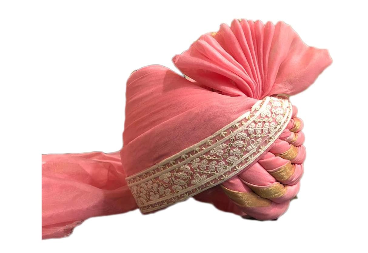 Buy Richart by Suhani Men's Chanderi Silk Pagri (Pink) at Amazon.in