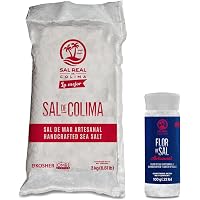Costal de sal de mar 3 kg y salero Flor de sal gourmet 100 g Sal Real ...