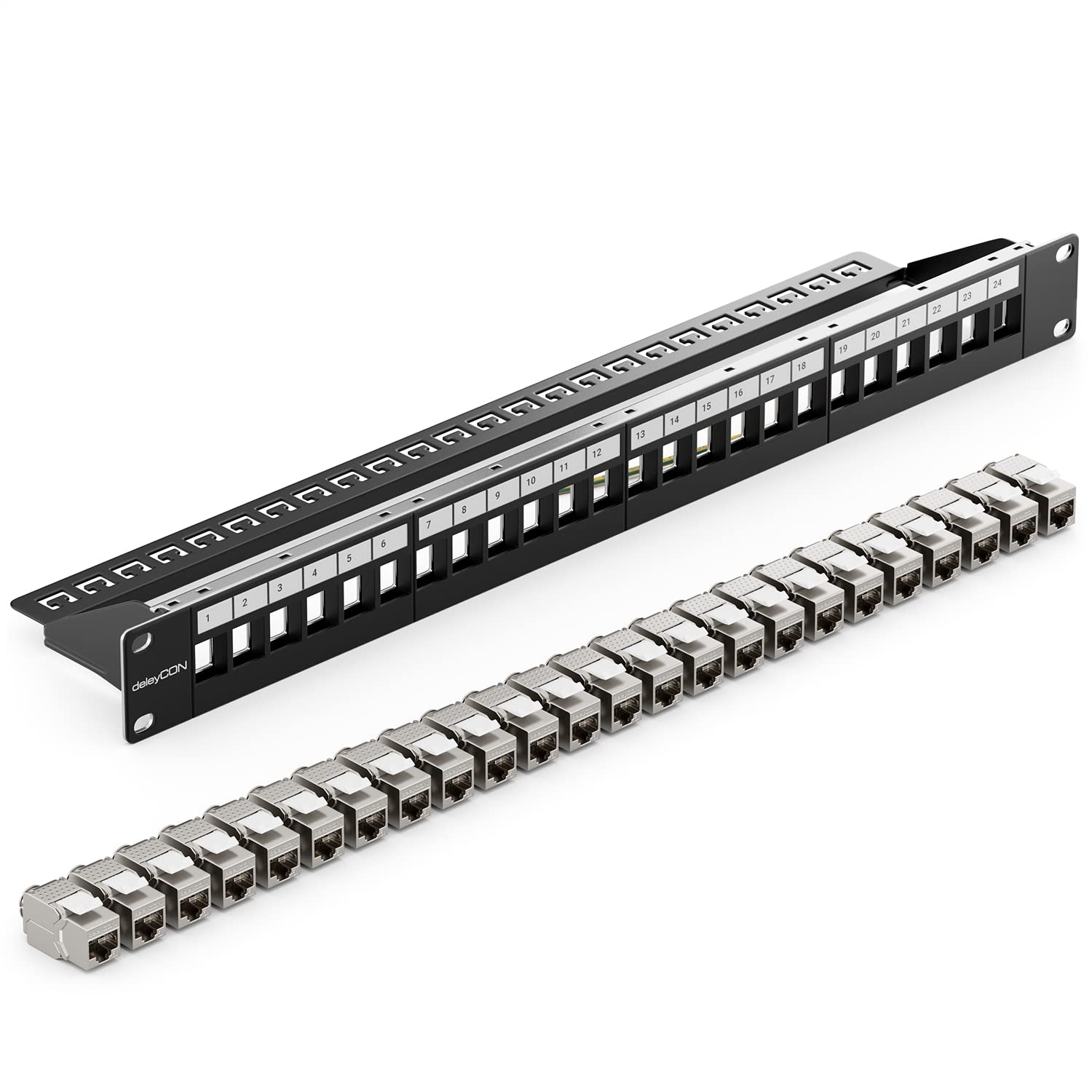 Mua deleyCON 24 Port Patch Panel Set Patch Panel Modular 1 U 19 Inch ...