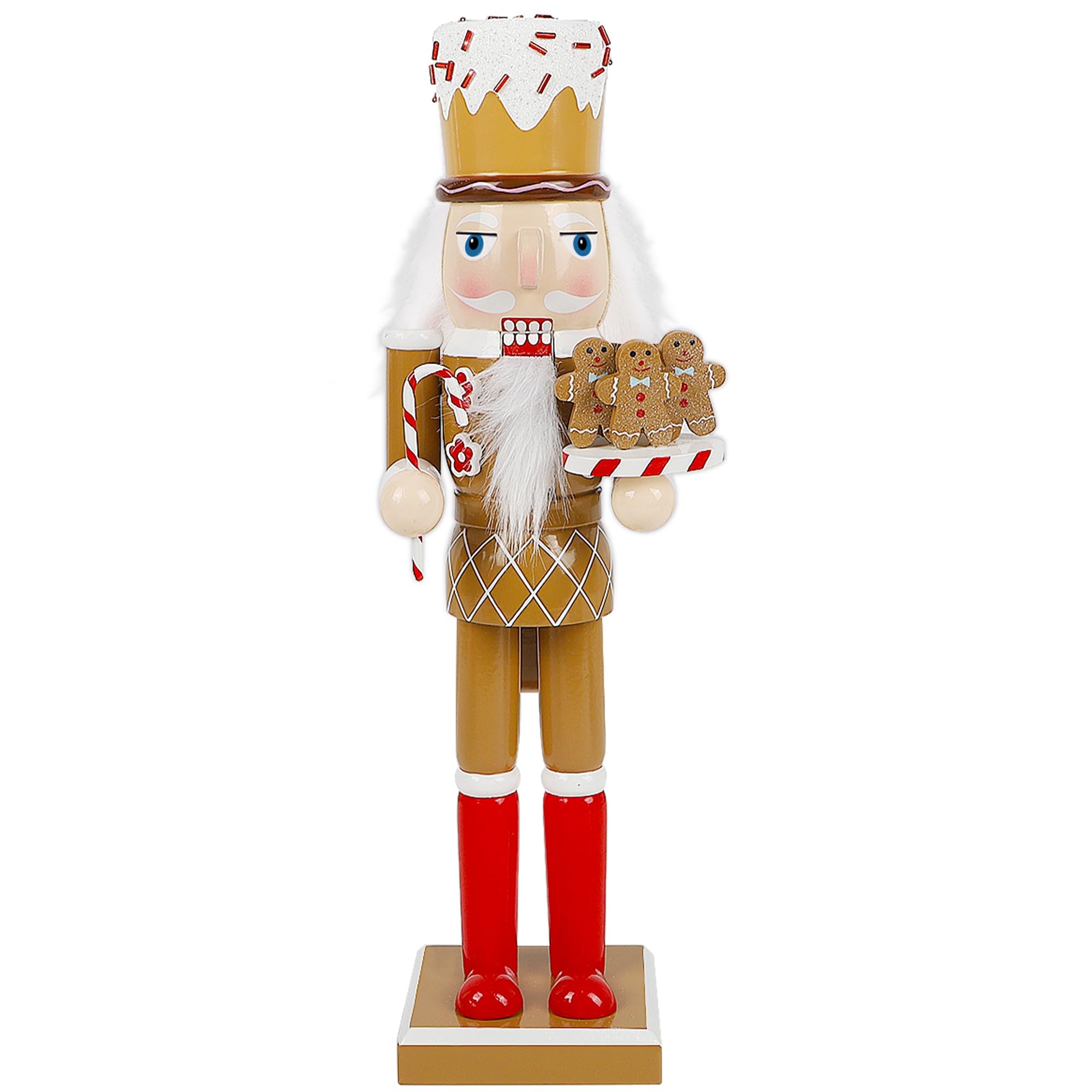 Joliyoou 14 Inch Christmas Nutcracker Figures, Wooden Nutcracker Santa ...
