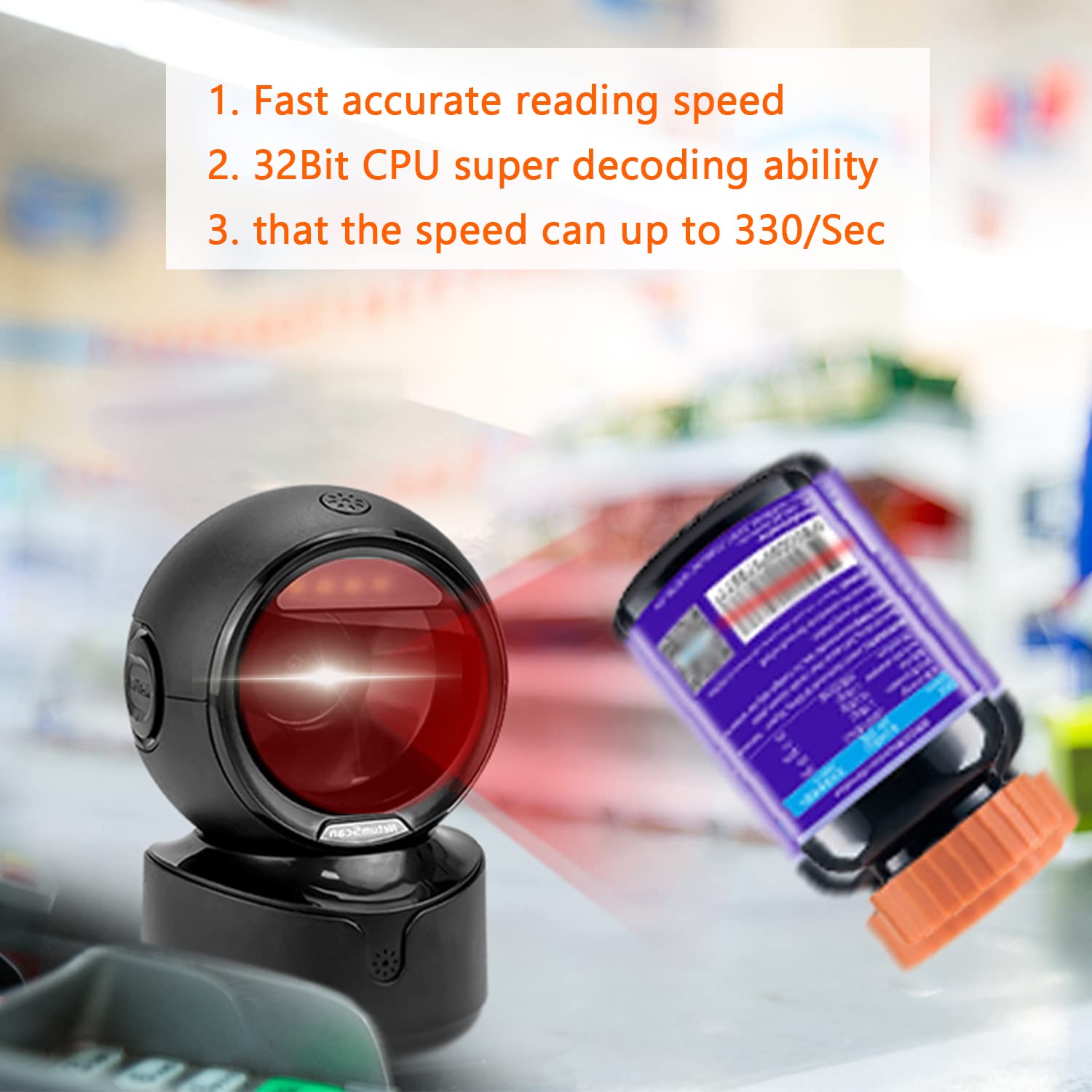 Mua NetumScan Automatic Omnidirectional Desktop Barcode Scanner, Hands ...