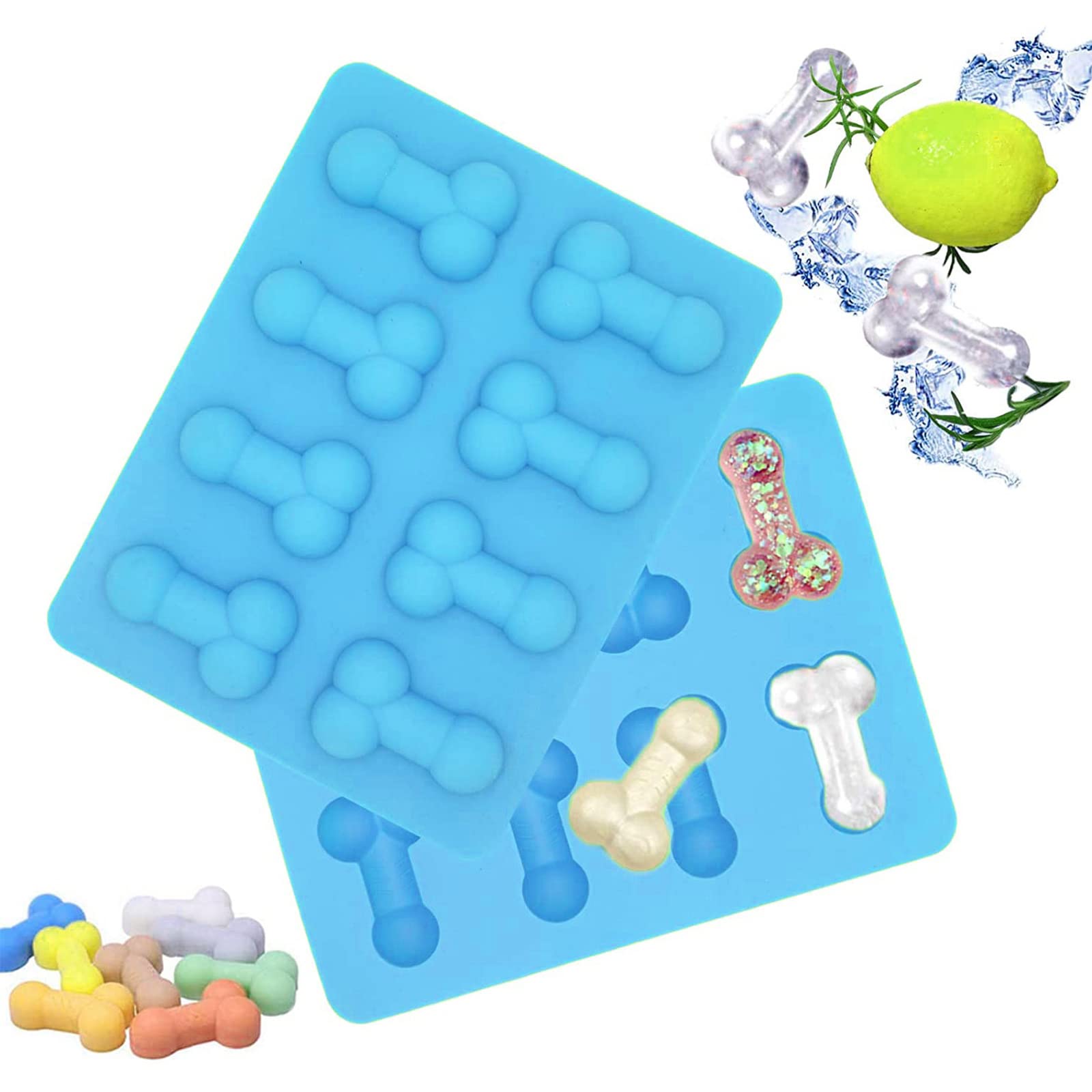 Ice Cube Tray Mould 2PCS Silicone Baking Novelty Bakewar Cake Chocolate ...