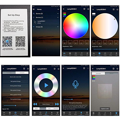 VVFLED WiFi Wireless LED Strip Light Controller, RGB LED Strip Light ...