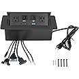 Amazon.com: Table Pop up Power Strip Box Desktop Pop Up Outlet Recessed ...