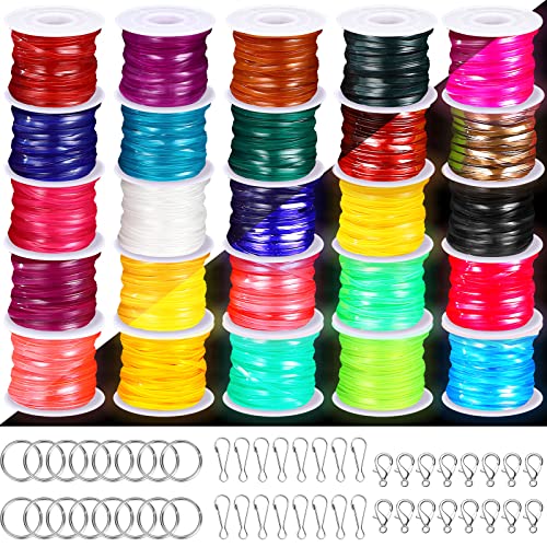 Gimp String Plastic Lacing Cord Kit with 24 Rolls Gimp Bracelet Cord 24 ...