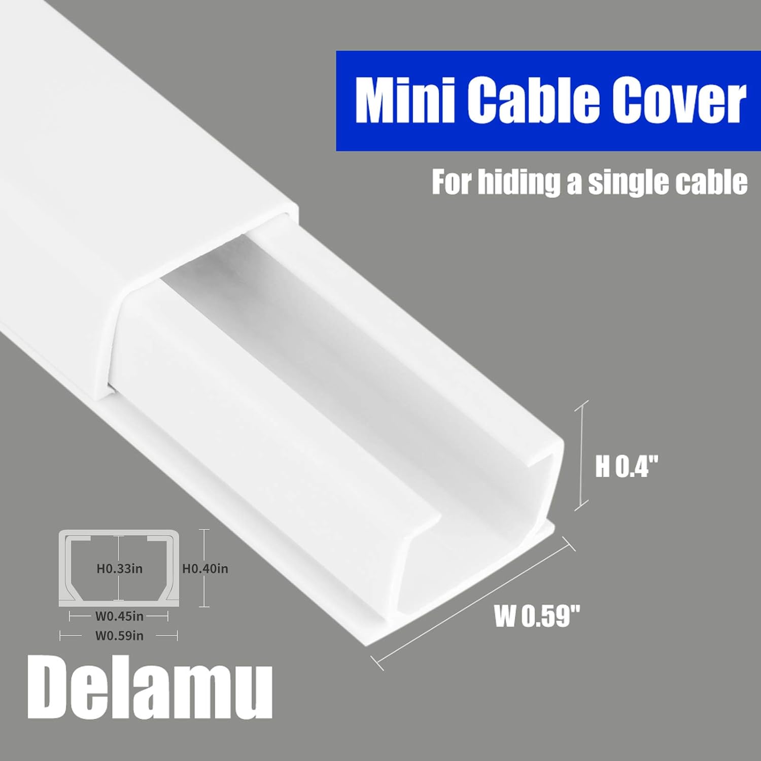 One-Cord Cable Concealer, 157in Cord Cover, PVC Wire Molding, Paintable Wire Channel to Hide a ...