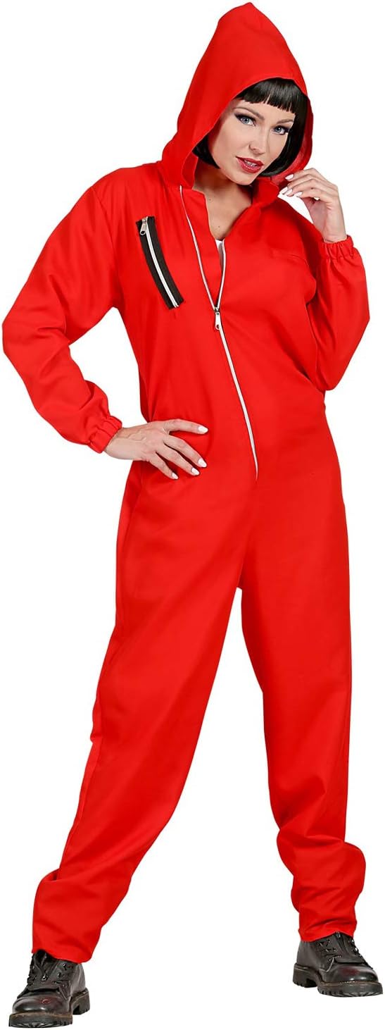 com-four® red jumpsuit with hood – carnival costumes for adults – bank ...