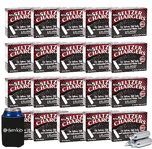 Mr Fizz Leland Co2 Cartridges Soda Chargers, 8 Gram Seltzer Food Grade ...