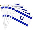 Amazon.com : 20 Pack Small Israel Flag Stick 5'' x 8'' - Handheld ...