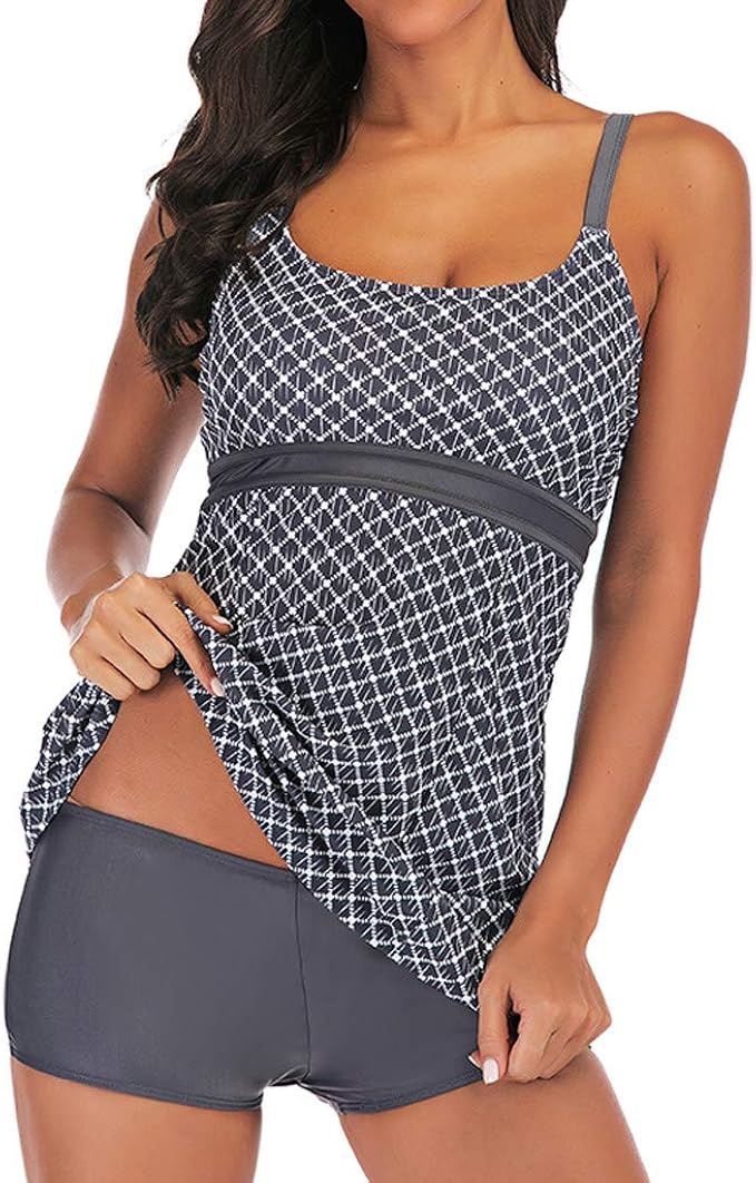 Overdose Tankinis Damen Cami Push-up Gepolstert Rückenfrei Bademode Drucken Badeanzug Bikinis ...